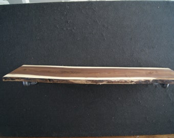 Live Edge Floating Bar and Wine Rack by RocksandRootsAccents