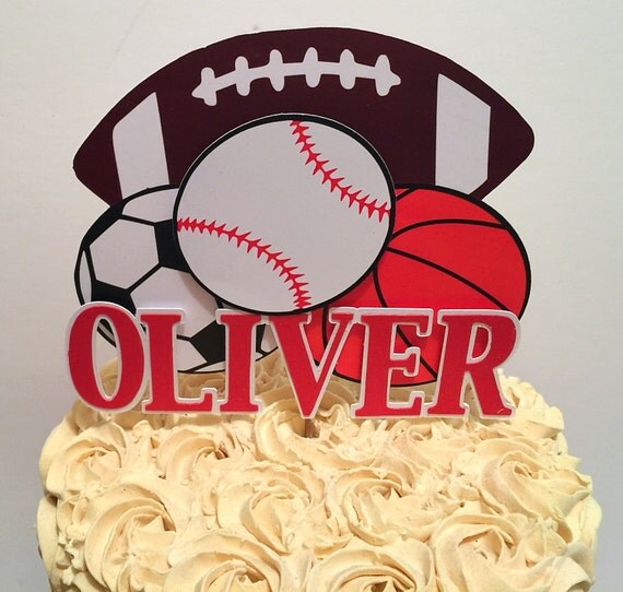 Sports Themed Cake Topper