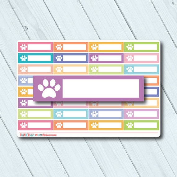 Paw Print Planner Stickers Fillable Tracker Erin Condren