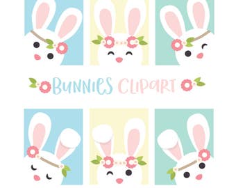 Easter bunny clipart | Etsy