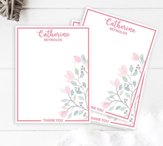 Personalized Thank You Card Note Cards Custom Notecard
