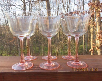 Vintage pink glass | Etsy