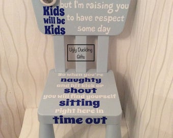 Time Out Chair Vinyl Decal Toddler Naughty Chair Sticker