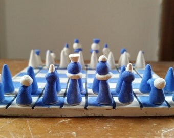 Clay chess set | Etsy