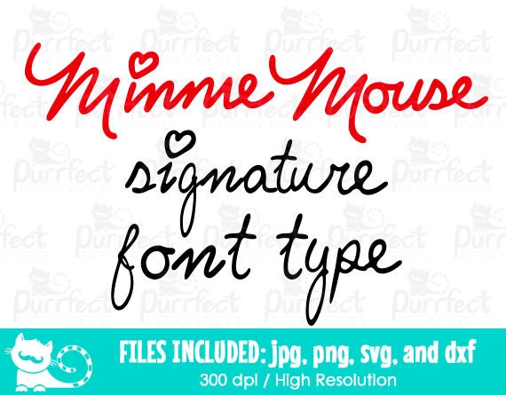Minnie Mouse Signature Font SVG Minnie Mouse Signature SVG
