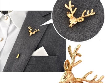 Deer head pin | Etsy