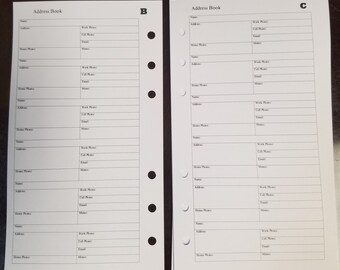 Address book refill | Etsy