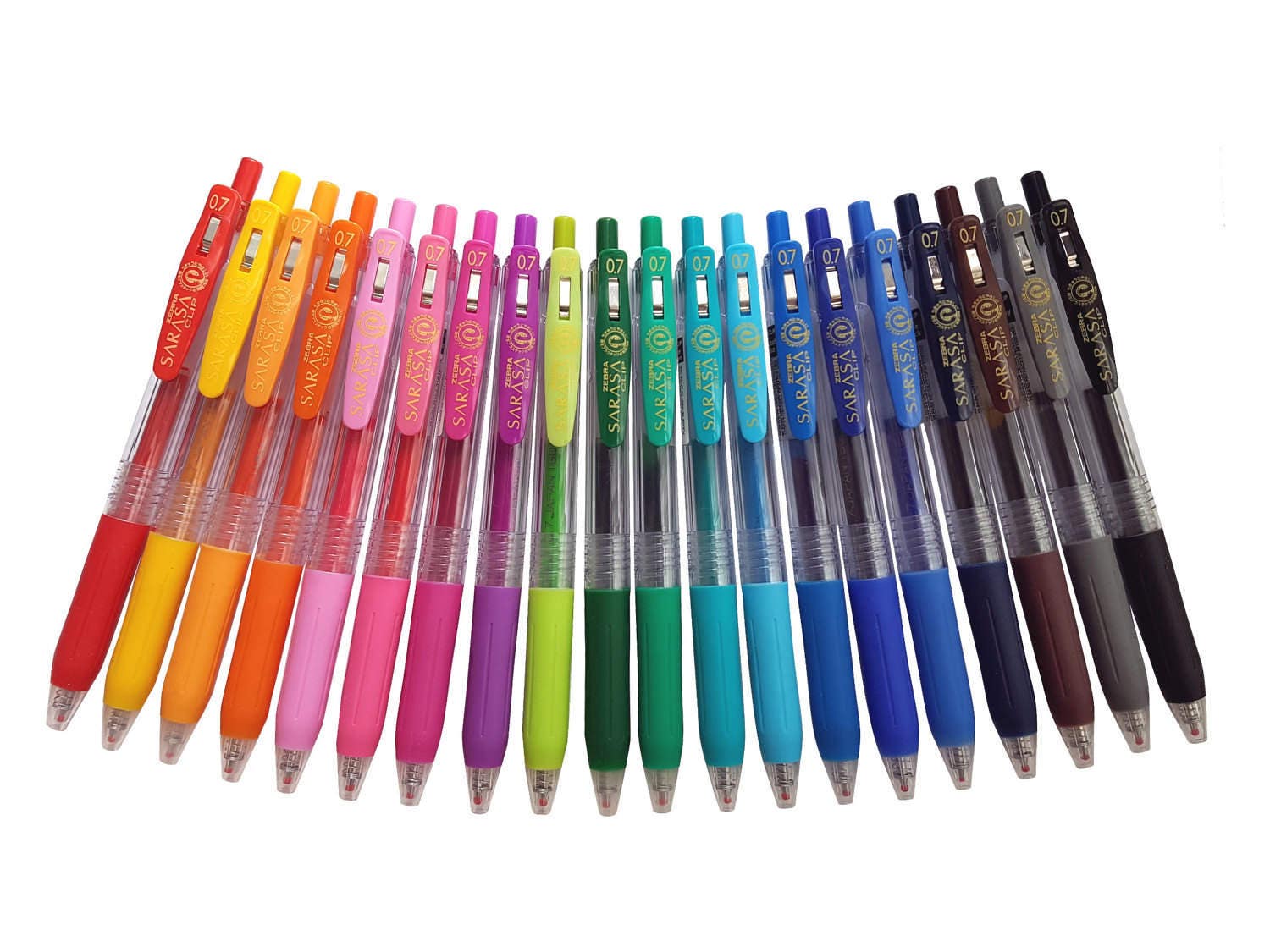 20 Zebra Sarasa Push Clip Retractable Gel Ink Rapid Dry Color