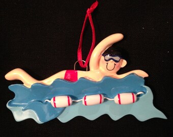 Items similar to Little Swimmer 5x7 ART card PRINT on Etsy