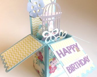 Pop up box card | Etsy