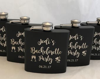 Personalized Pink Flasks Bridal Party Gift ANY QUANTITY