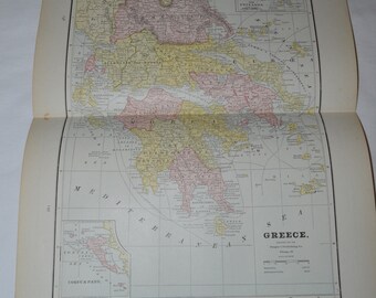 Old map of greece | Etsy