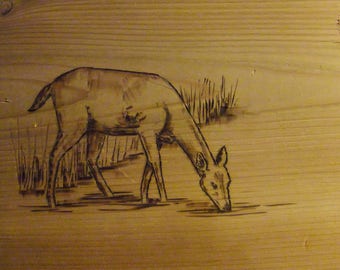 Deer wood burning | Etsy