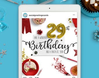 29th birthday card | Etsy