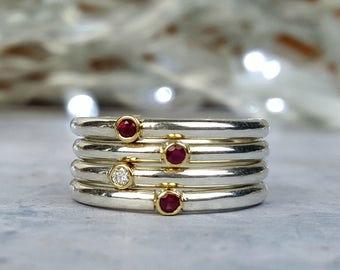 Gold stack rings | Etsy