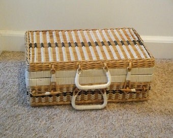 Rattan suitcase | Etsy