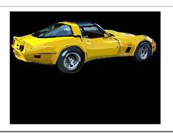 Corvette wall art | Etsy