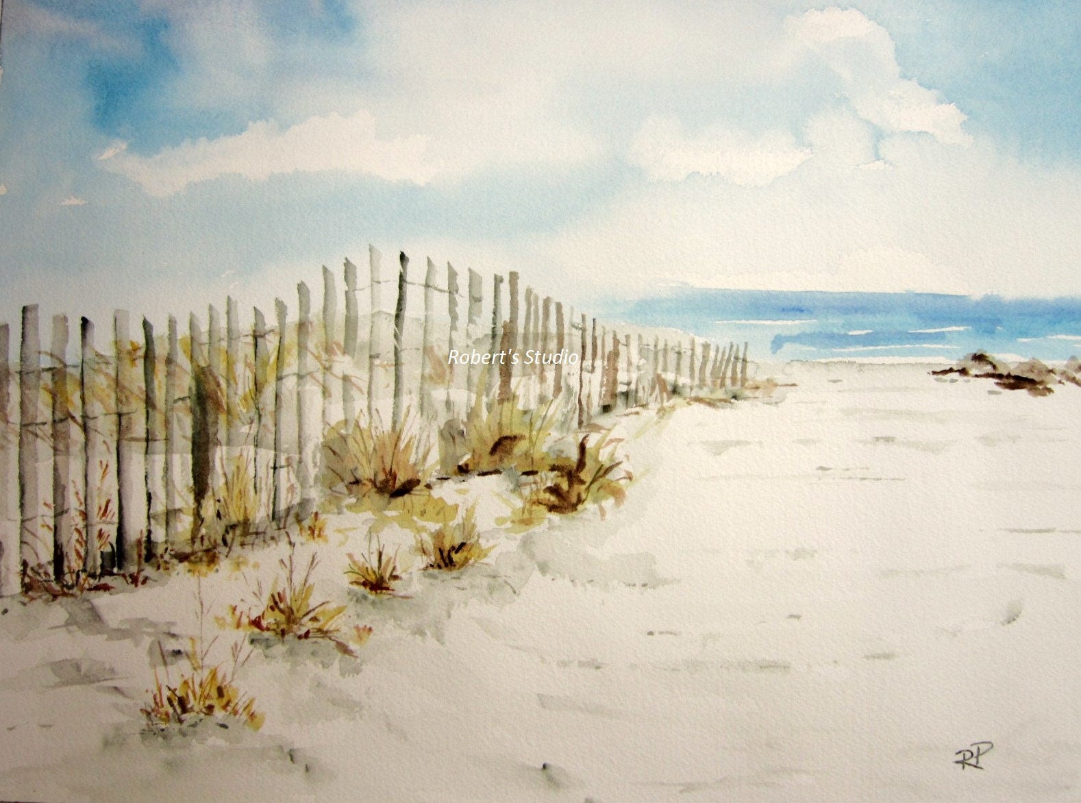 Beach Walk Print of Original Watercolor Painting watercolor Beach Walk Print of Original Watercolor Painting watercolor