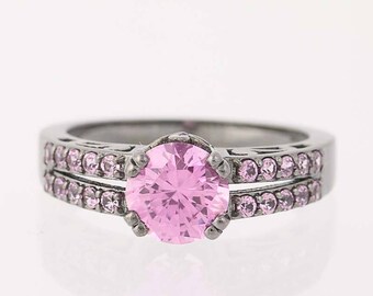 Pink sapphire ring | Etsy