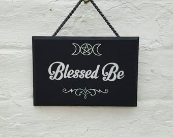 Pagan pentacle Blessed Be Wiccan rubber Stamp Pentagram