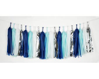 Blue tassel garland | Etsy