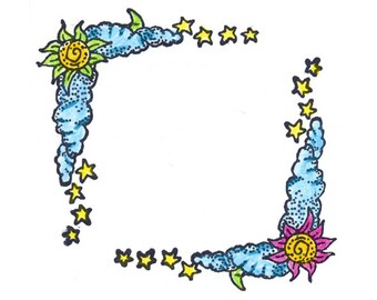 Moon stars border | Etsy