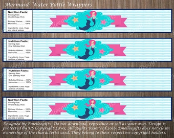 Mermaid water labels | Etsy