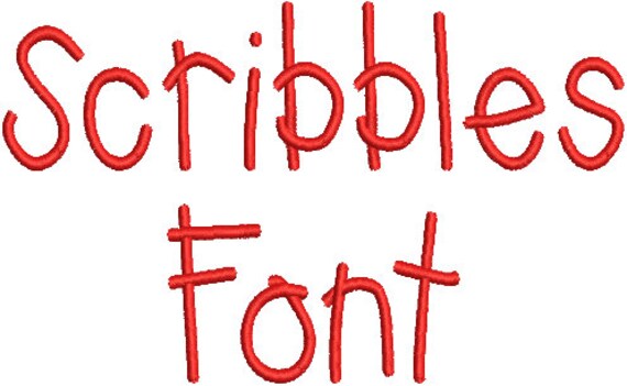 Scribbles Childish Handwriting Machine Embroidery Font