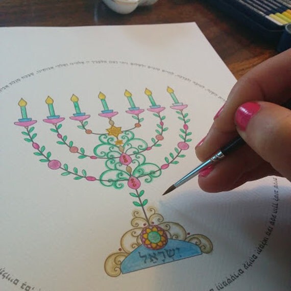 Tu B'Shevat Menorah Coloring Page-Tu Bishvat Seder by zebratoys