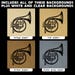 Printable Digital French Horn Graphic Music Instrument Image