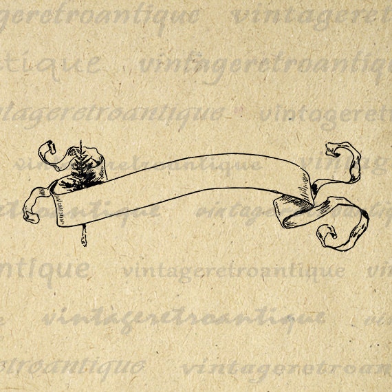 Digital Printable Paper Scroll Banner with by VintageRetroAntique