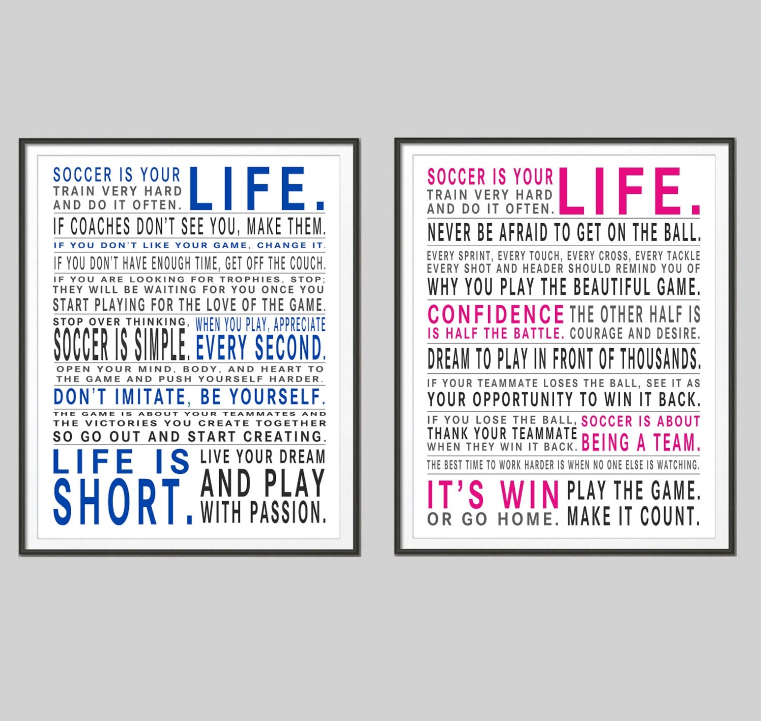 Soccer Is Your Life Original Manifesto Poster Print Combo