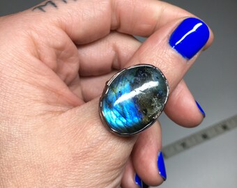 Labradorite ring | Etsy