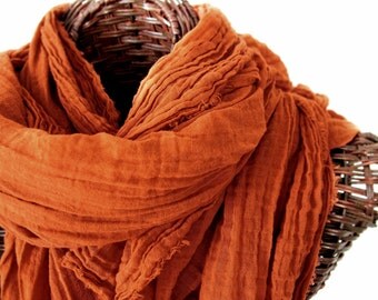 Burnt orange scarf | Etsy