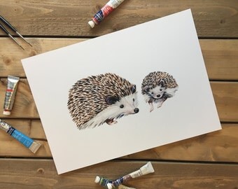 Aquarelle hérisson | Etsy