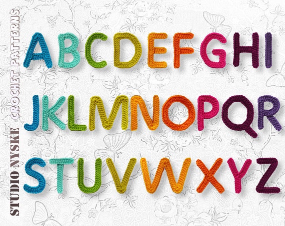 Applique letters pattern crochet uppercase PDF instant
