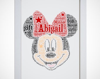 Minnie mouse word | Etsy