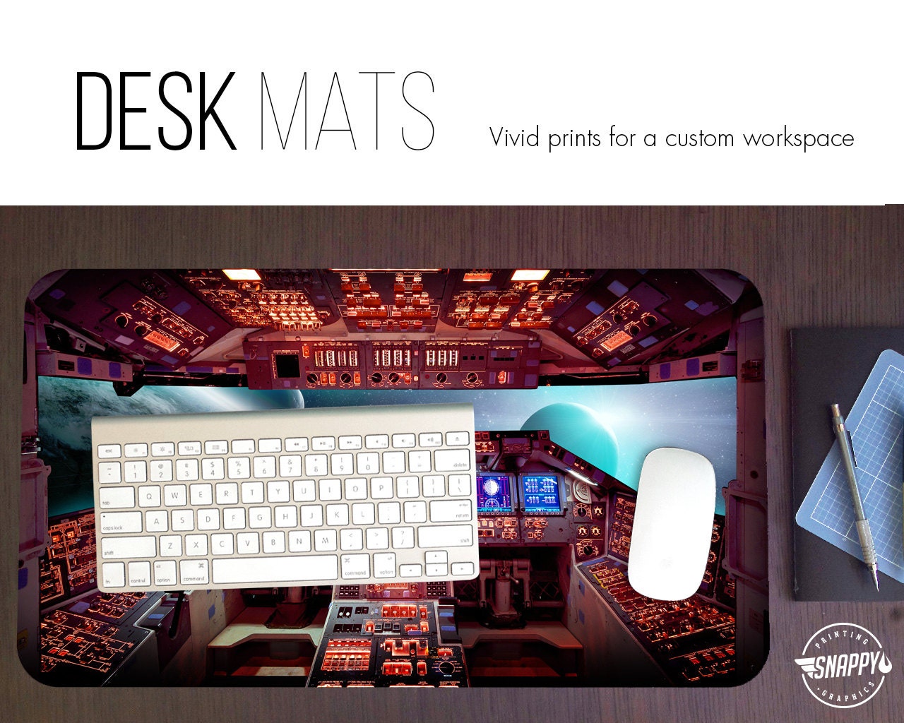 Spaceship Cockpit Desk Mat High Quality Digital Print