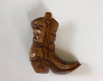Carved wood boot | Etsy