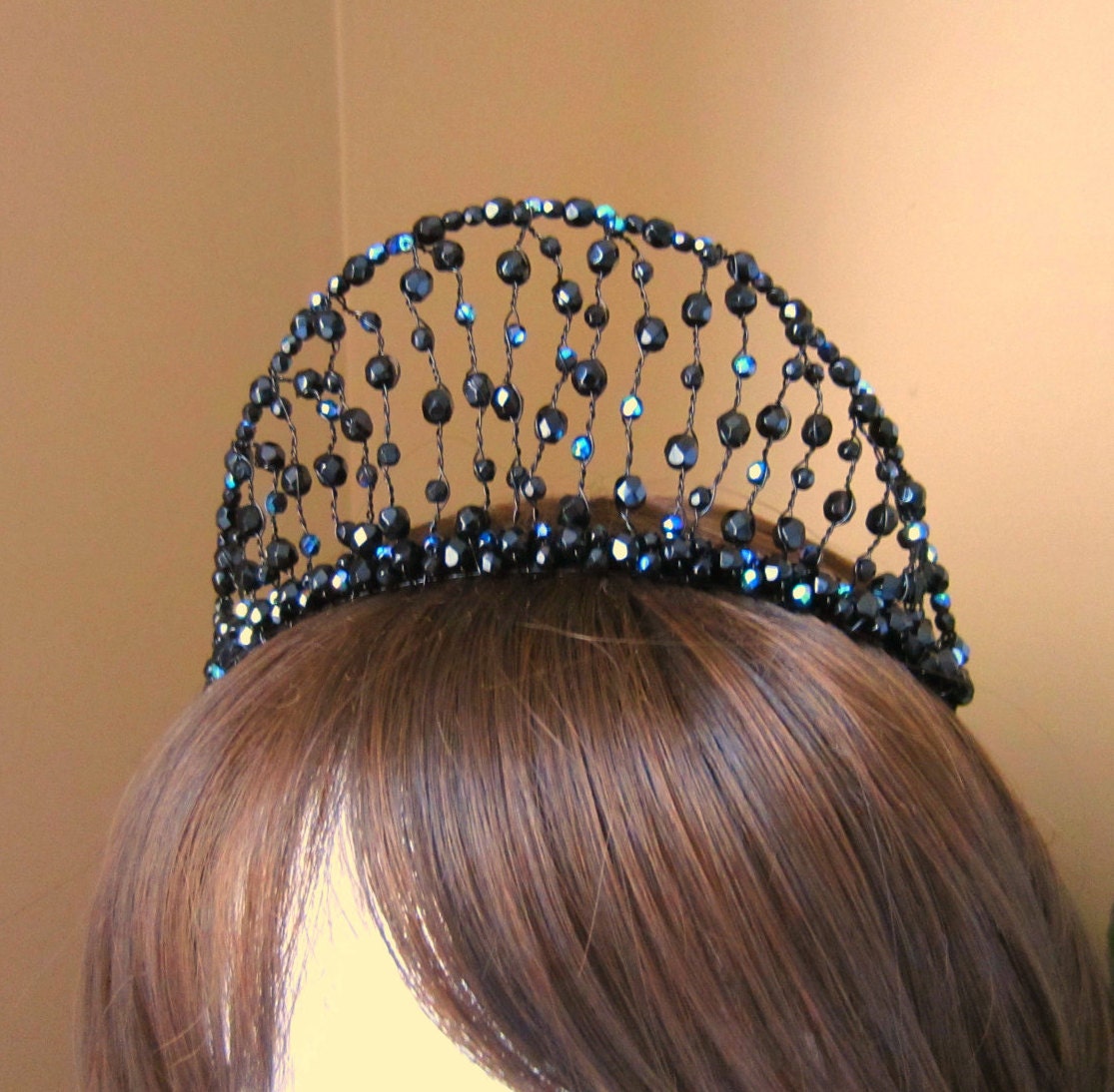 Black Renaissance Tiara Evil Queen Crown Medieval Costume