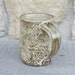 Dragonfly 4pc pottery dinnerware set with embossed dragonflies