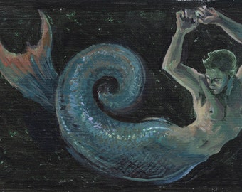 Merman art | Etsy