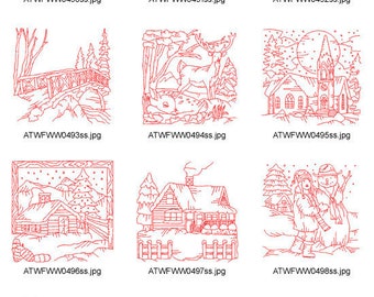 Redwork embroidery | Etsy