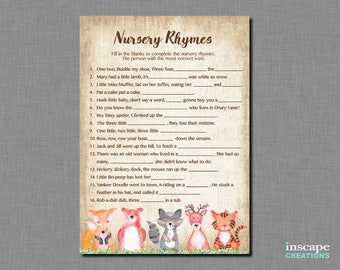 Finish the Nursery Rhyme Game Printable Floral Nursery Rhymes