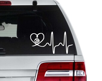 Ekg decal | Etsy