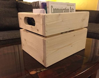 Stackable wood crate | Etsy