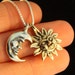 Sun and Moon Necklace Eclipse Pendant with Gold Sun by martymagic