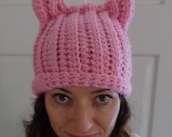 Pink cat hat | Etsy