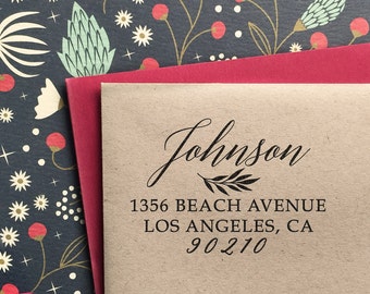 Custom address stamp Cute Return Address Stamp with a fancy