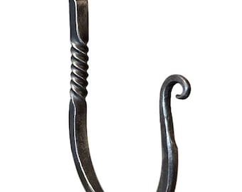 4 Hand Forged Thumbprint Hooks made by Blacksmith
